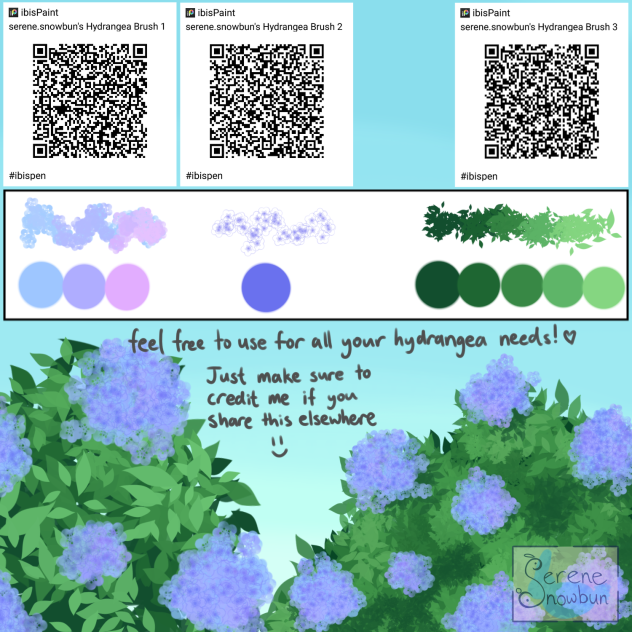 Hydrangea Tutorial and Brush Set - ibisPaint