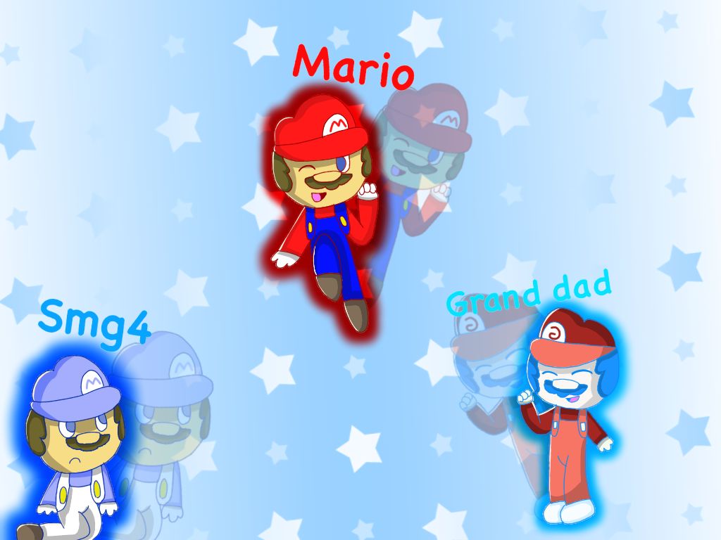 Mario smg4 and grand dad - ibisPaint