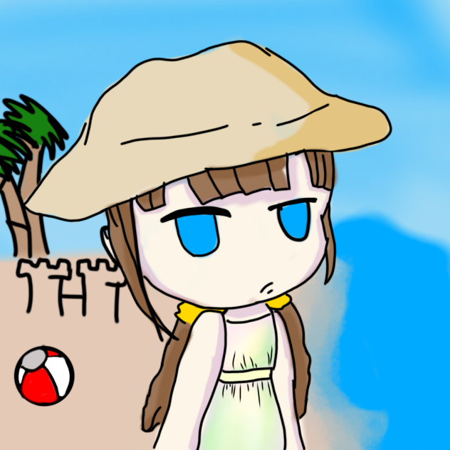 Chibi in beach - ibisPaint