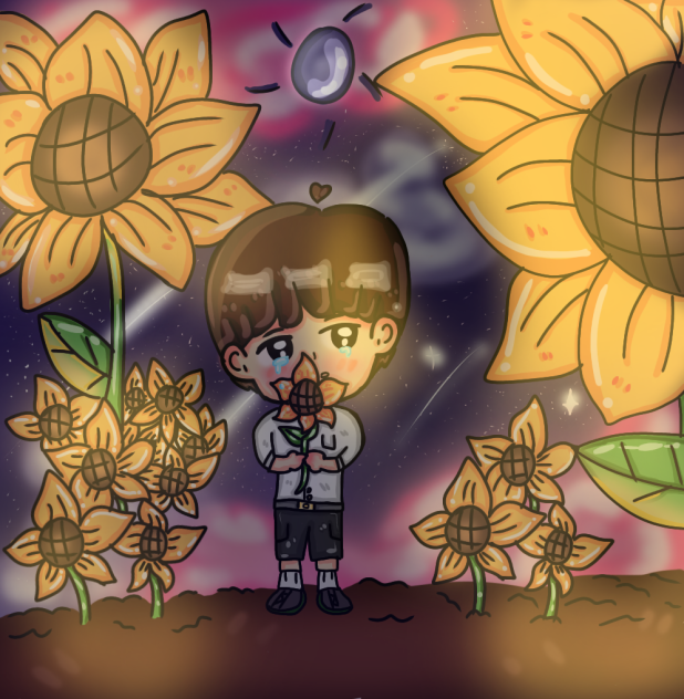 sunflower in the night - ibisPaint