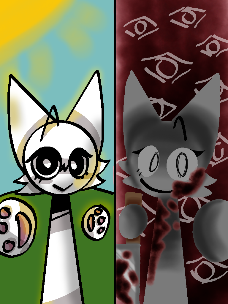 Normal Wenda and horror Wenda sprunki - ibisPaint