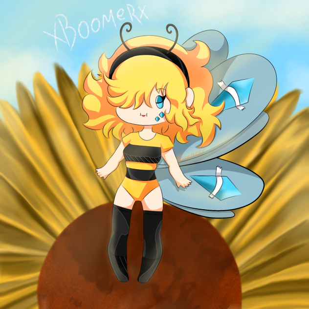 mortica con disfraz de abeja - ibisPaint