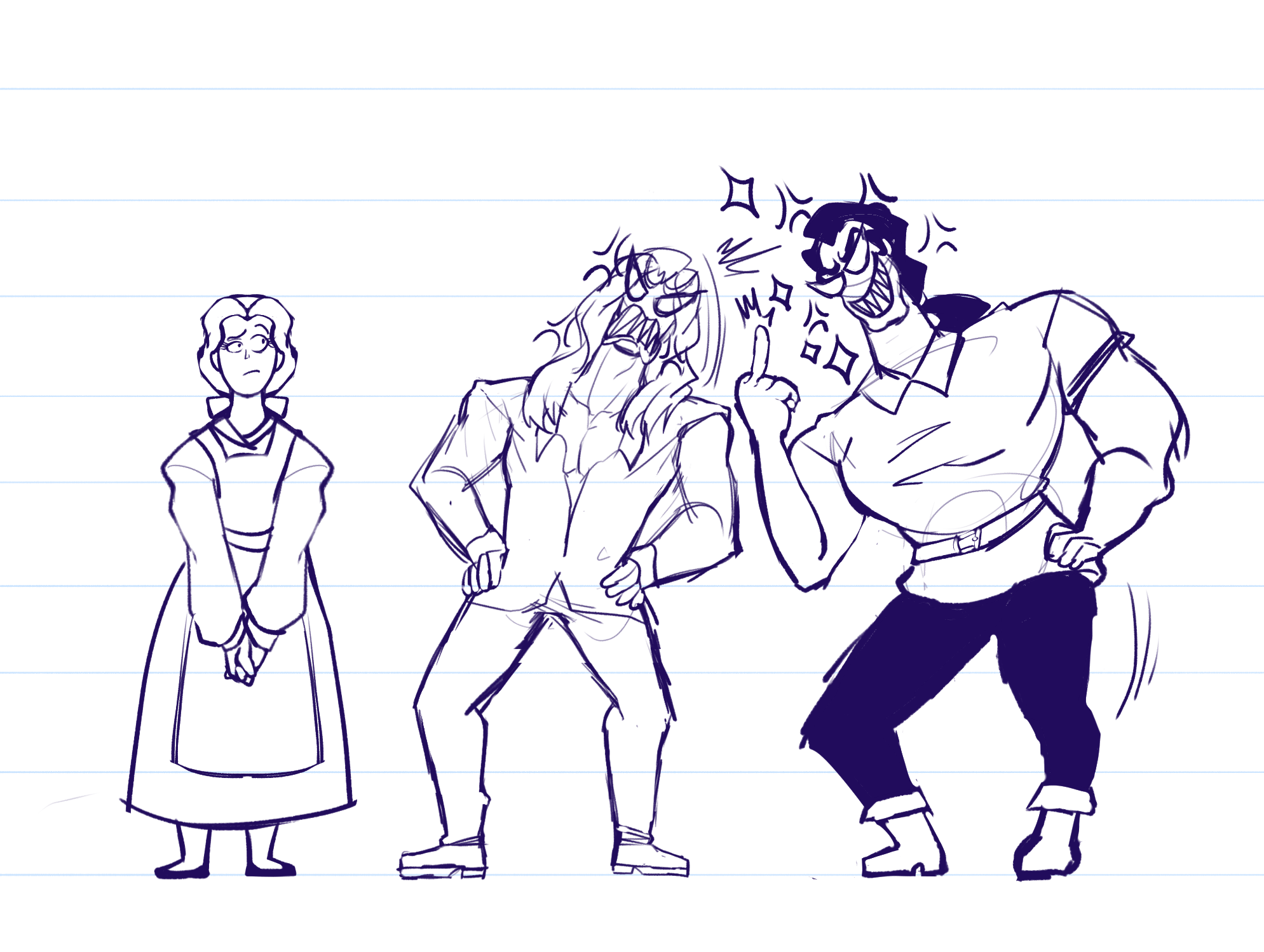 Belle + Adam + Gaston - ibisPaint