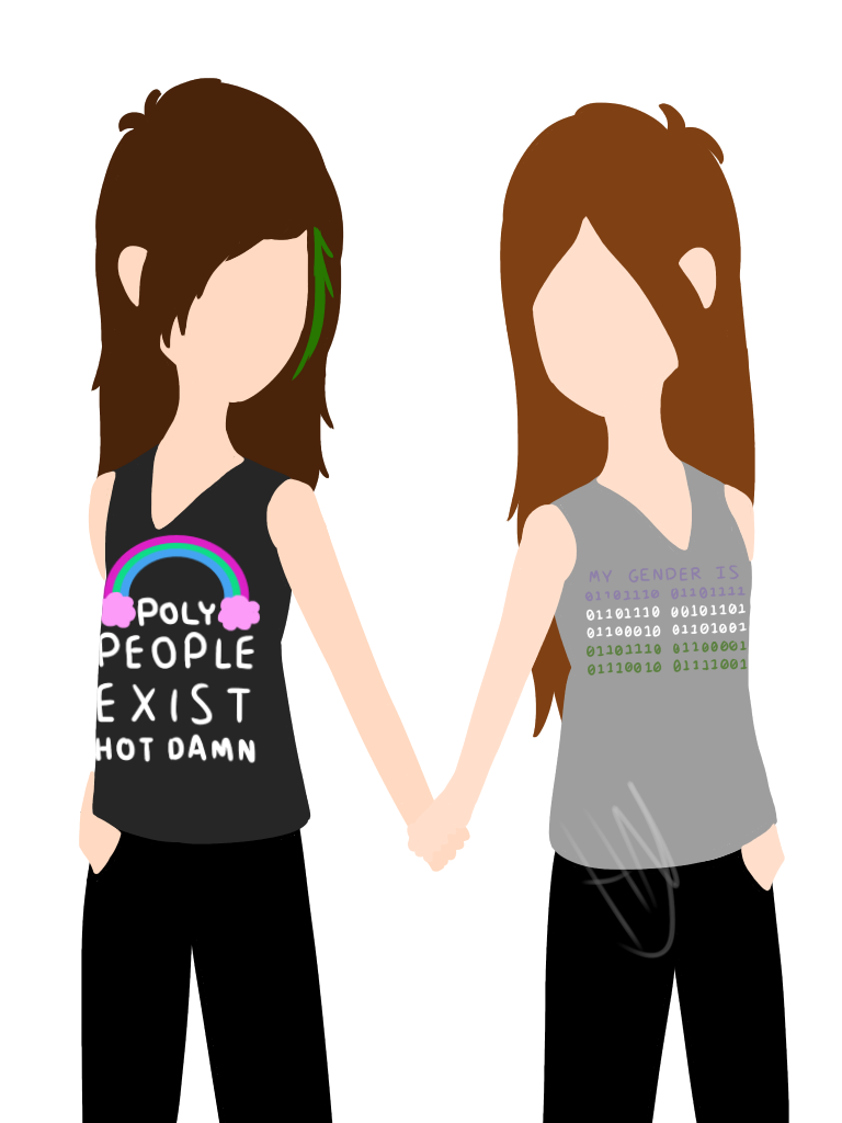 Poly Mona and Nonbinary Kellie - ibisPaint