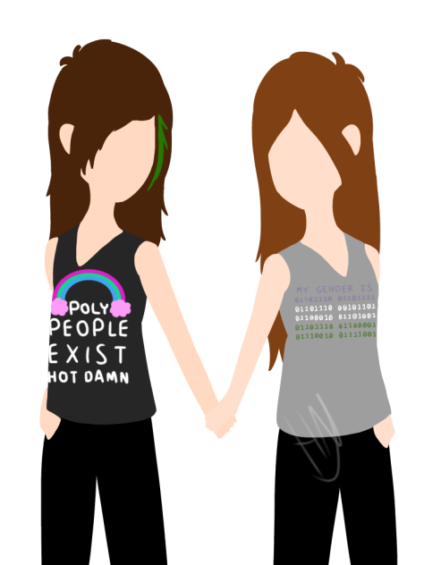 Poly Mona and Nonbinary Kellie - ibisPaint
