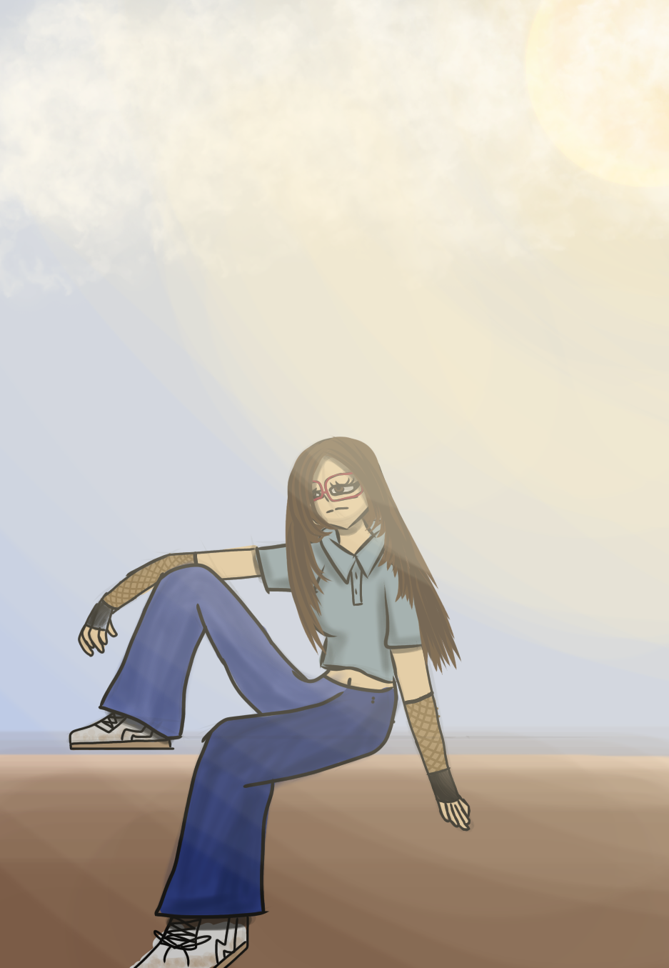 A hot summer wearing Jeans 😀 - ibisPaint