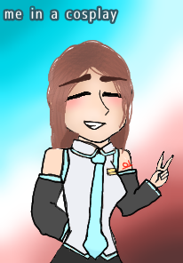me in hatsune miku cosplay. - ibisPaint