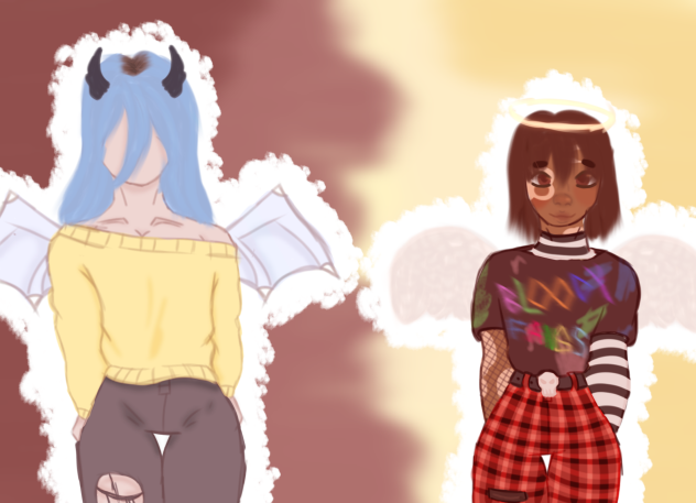 angel and demon - ibisPaint