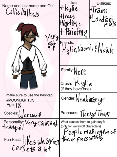 Character sheets for Moonlight - ibisPaint