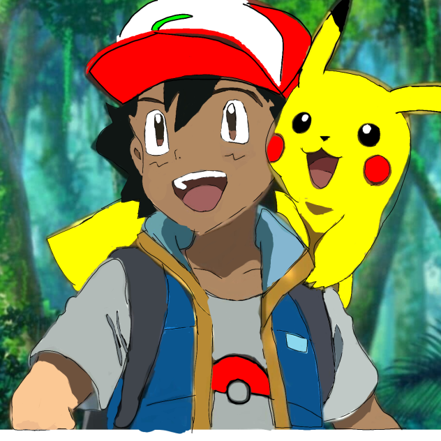 Ash e pikachu pokemon - ibisPaint