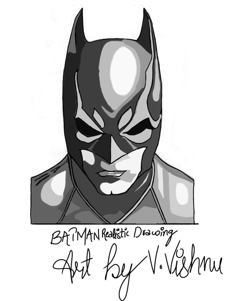 Batman Realistic Face Drawing 🥳🥳 - ibisPaint