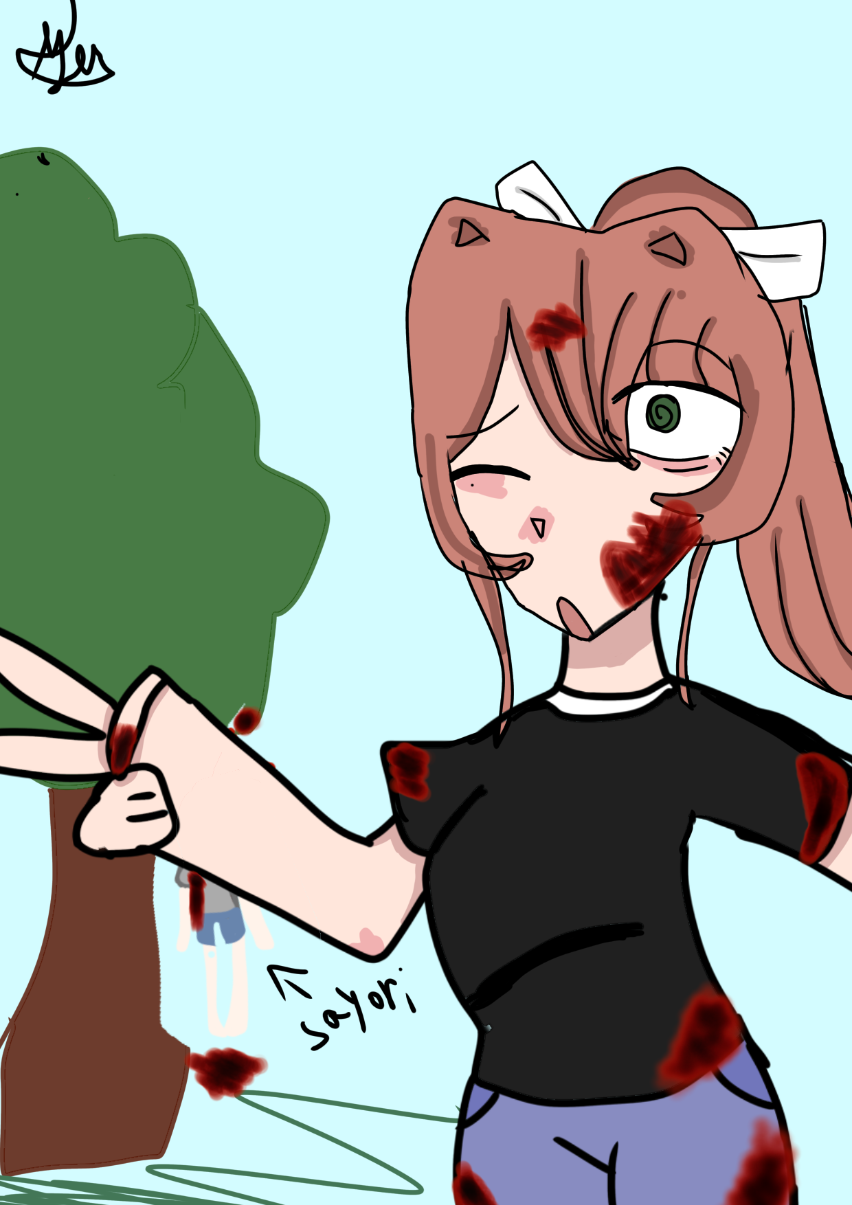 MONICA AND SAYORI HANGING WITH BLOOD - ibisPaint