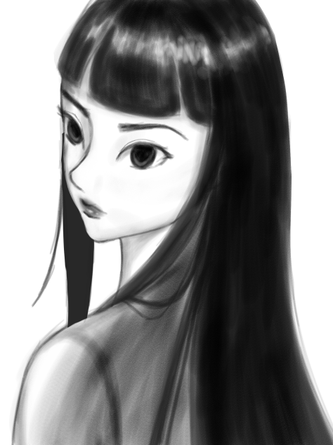 grey scale portrait study - ibisPaint