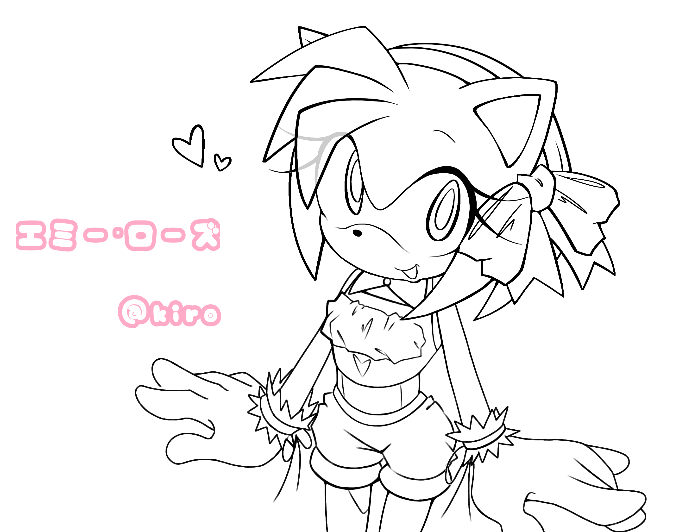 Amy Rose Line Art - ibisPaint