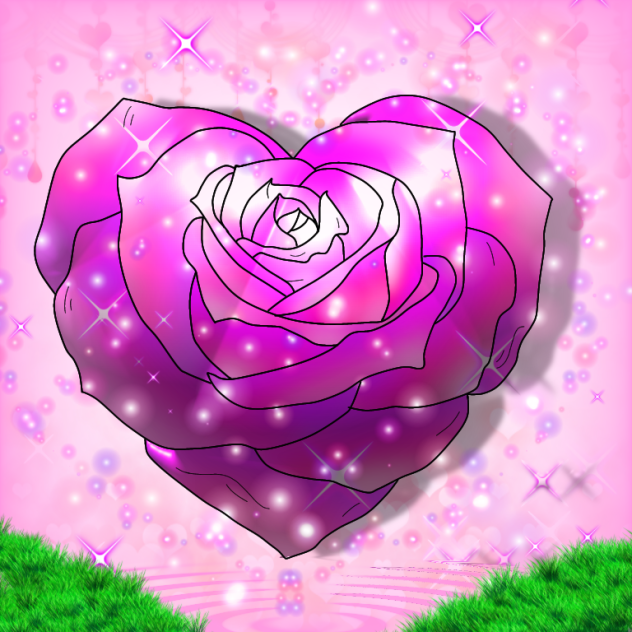 Give rose as heart - ibisPaint