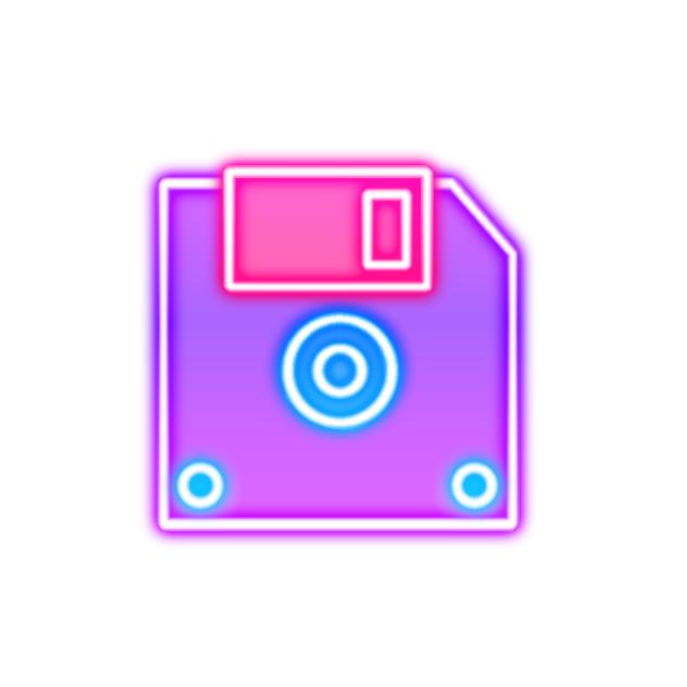 Floppy disk neon sign2 - ibisPaint