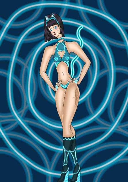 cat blue - ibisPaint