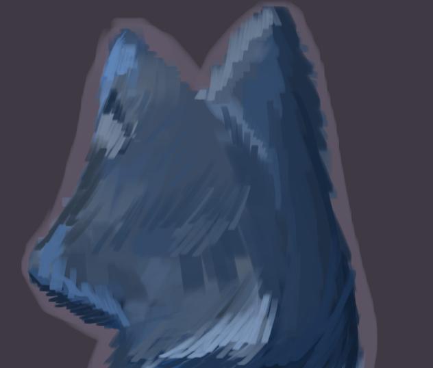 Back angle of a wolf head - ibisPaint