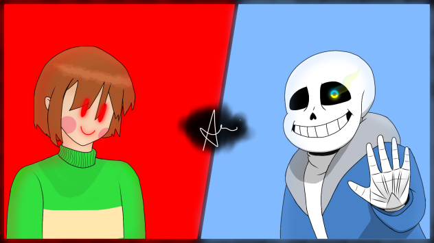 Chara VS. Sans (UNDERTALE) - ibisPaint