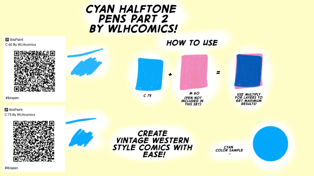 Cyan Halftone Brushes P2 - ibisPaint