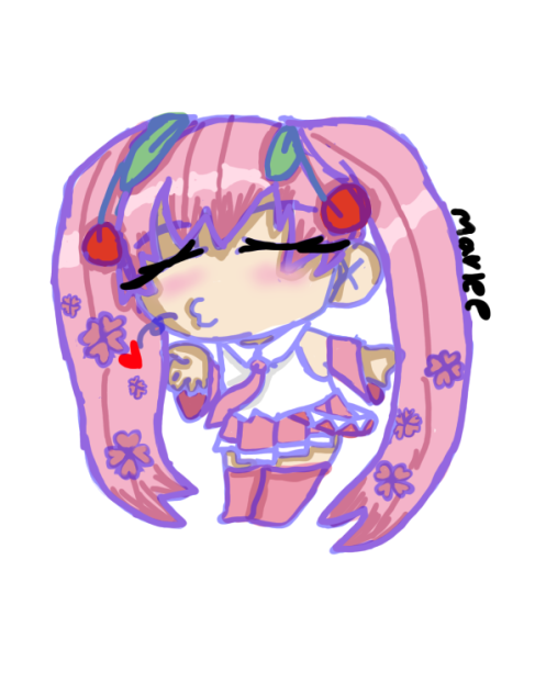Cherry Miku blowing kiss - ibisPaint