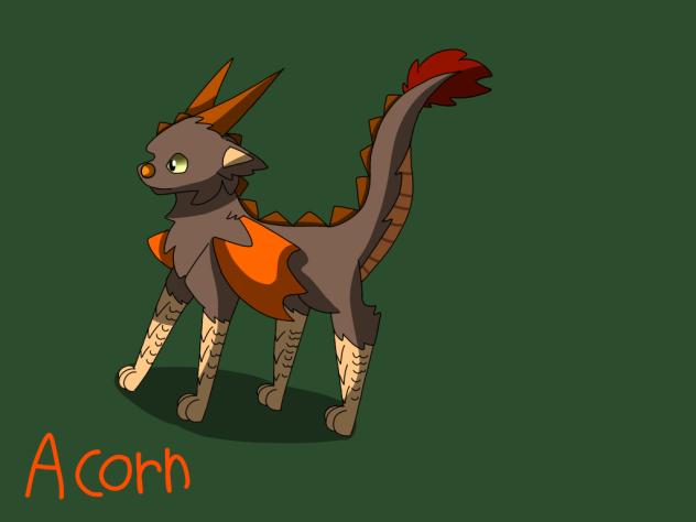 Dragon, Autumn Dragon, Acorn. - ibisPaint