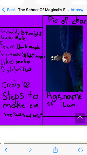 School of magical’s character sheet - ibisPaint