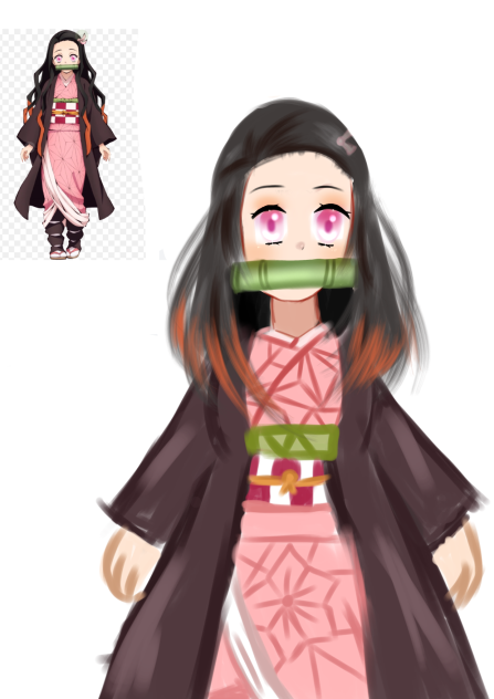 fan art of nezuko from demon slayer - ibisPaint