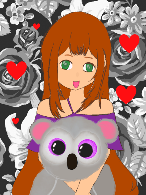 a girl and her bear - ibisPaint