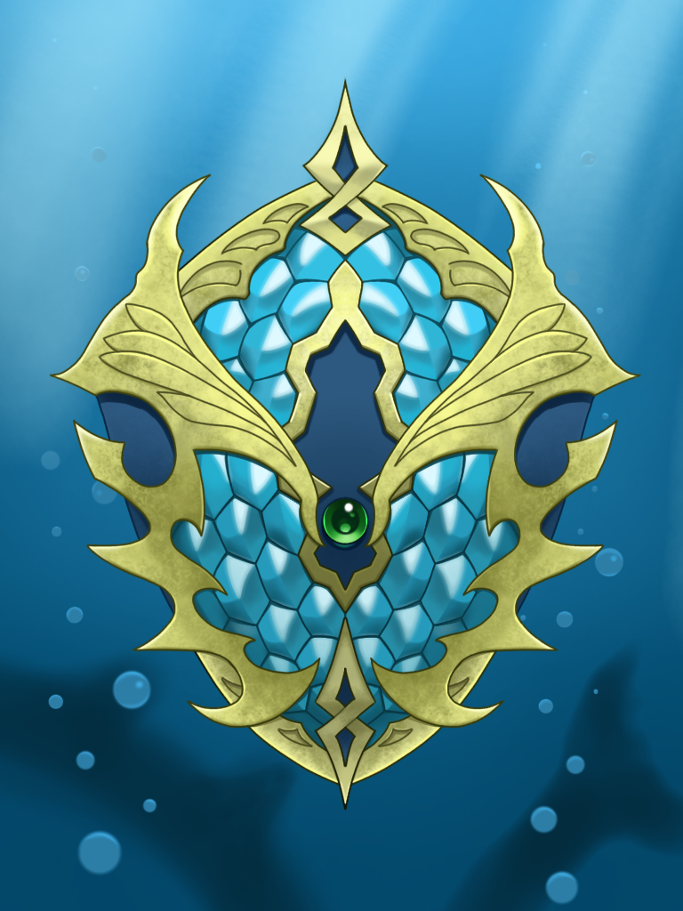 Water Dragon Scales Shield - ibisPaint