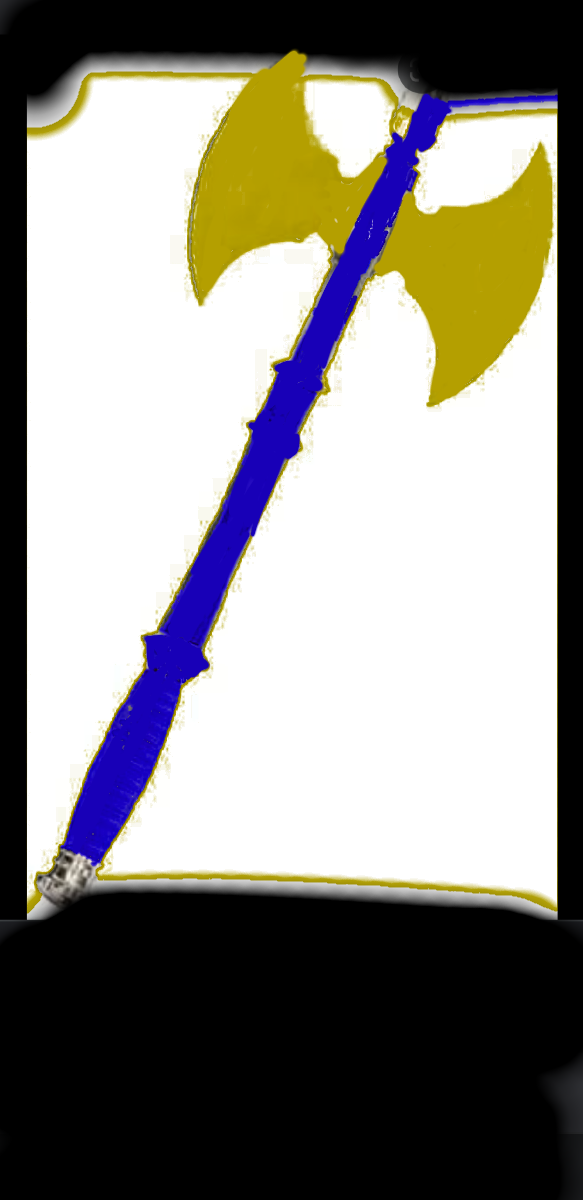 Gilded Golden Battle Axe - ibisPaint