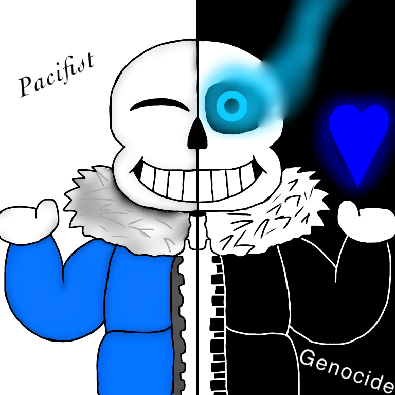 Undertale Pacifist,Genocide sans - ibisPaint