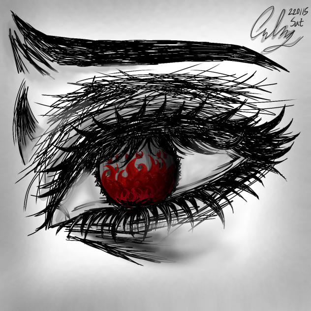 gray red eye - ibisPaint