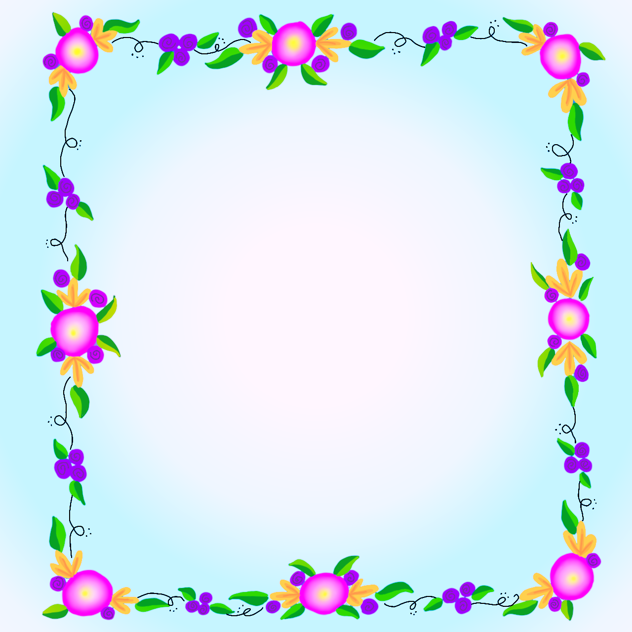Flower Doodle Border 1 - ibisPaint