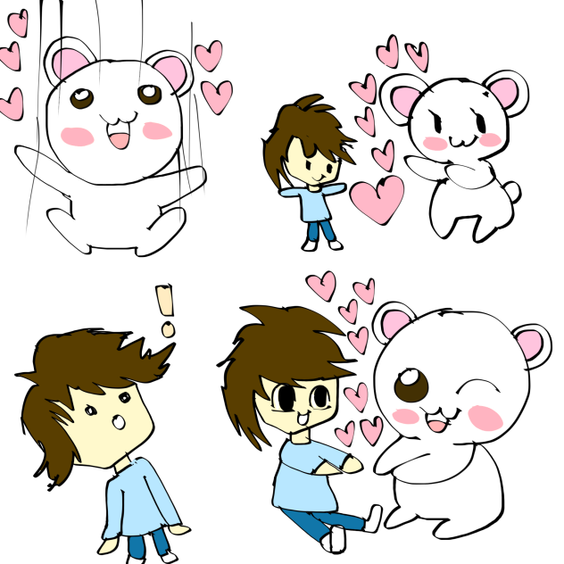 Cute fluffy bears and Seiko - ibisPaint