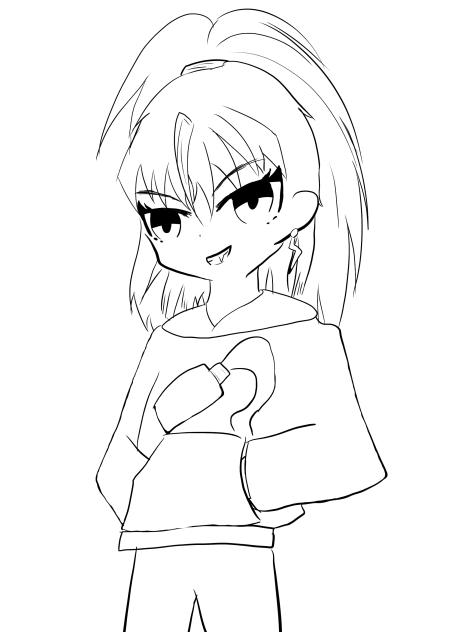 Punk girl 線画 - ibisPaint