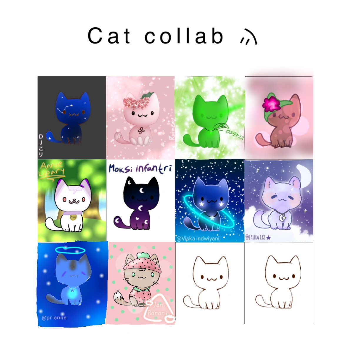 Cute cat collab!!! - ibisPaint