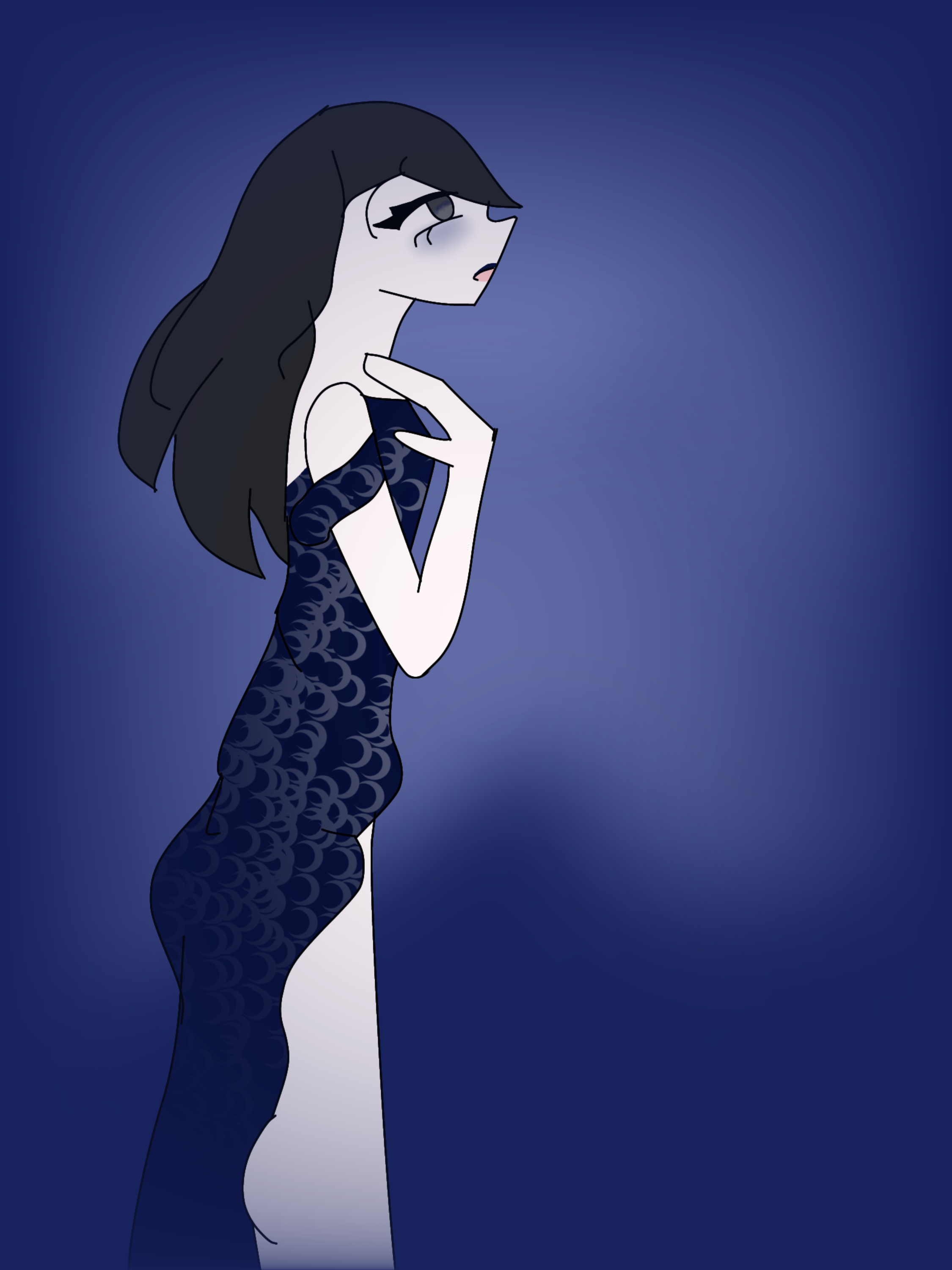 Girl with a squished ahh head - ibisPaint