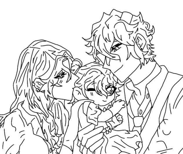 Mother, Baby ,Father - ibisPaint