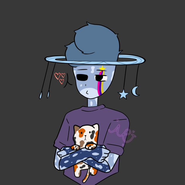 Neptune with his cat Spot - ibisPaint