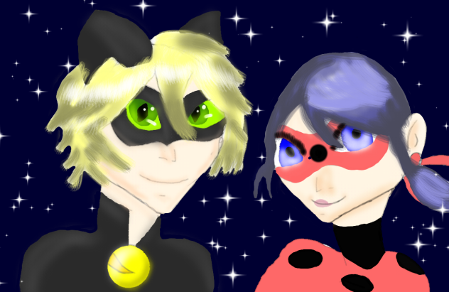 Lady Bug And Chat Noir - ibisPaint