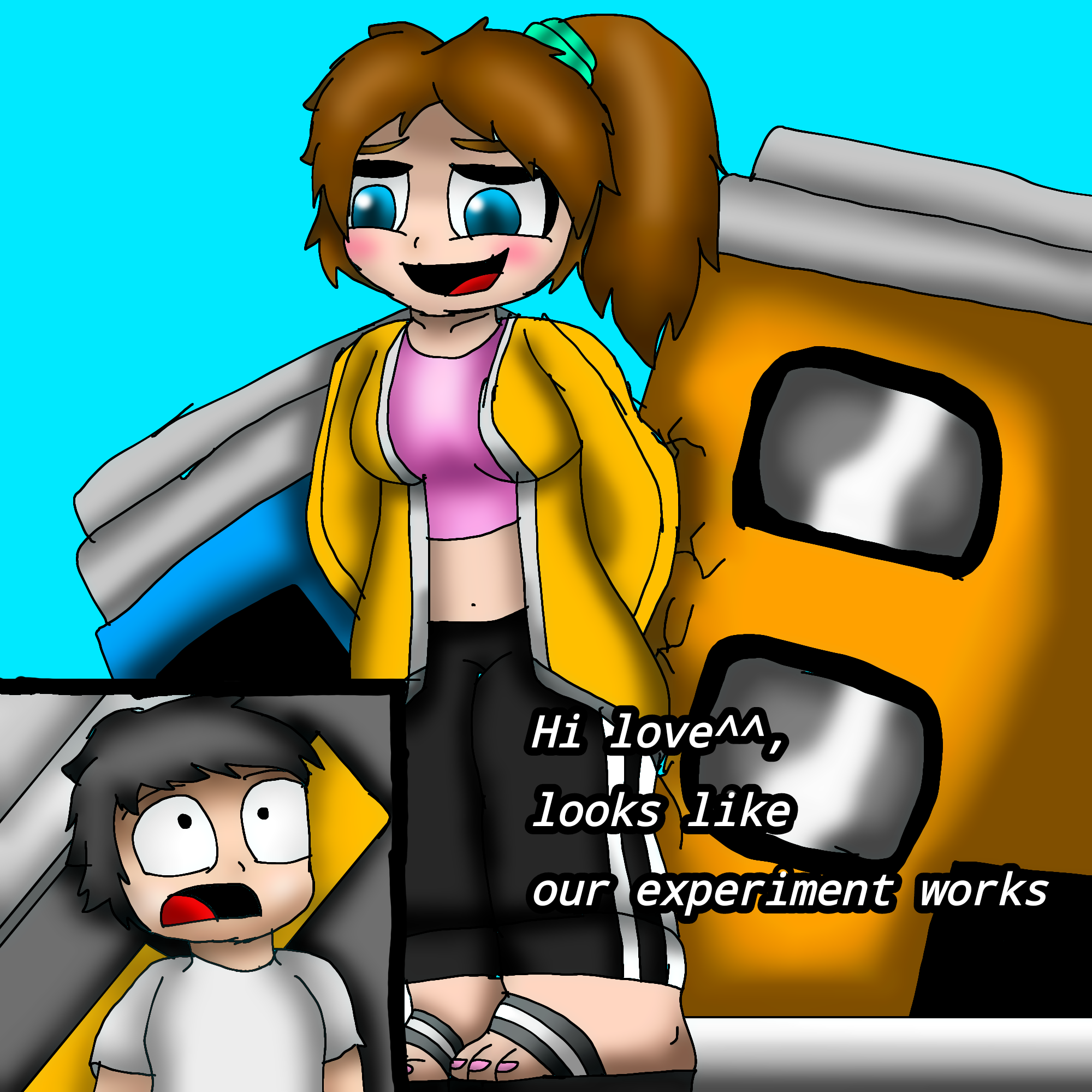 Lucy explains everything to Jake - ibisPaint