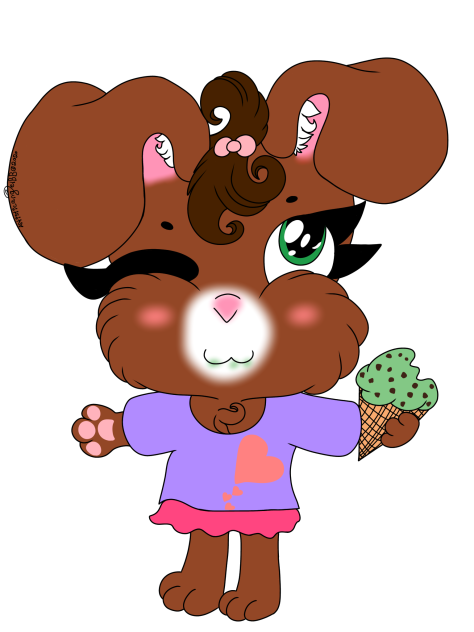 Brown Bunny With Ice Cream - ibisPaint