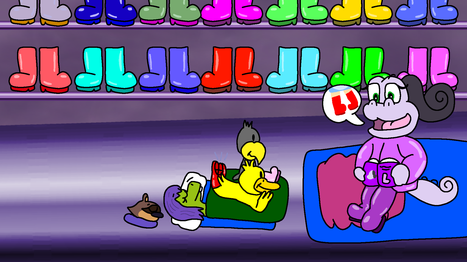 Placida reading Bedtime Stories - ibisPaint