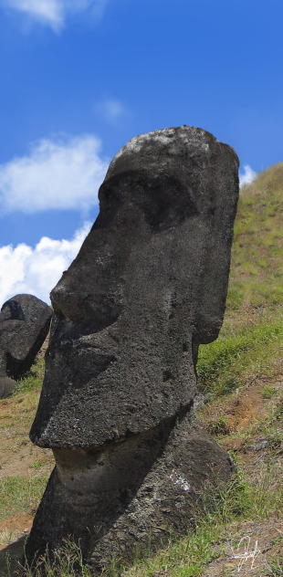 Drawing x photo (Moai stone) - ibisPaint