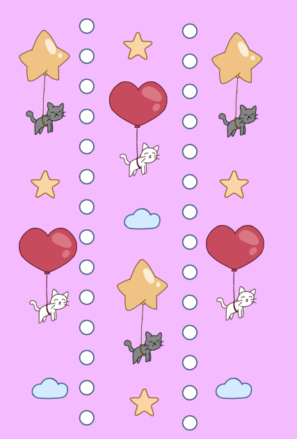 cats,stars and hearts pattern - ibisPaint