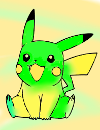 Radioactive pikachu , Yellow and grenen - ibisPaint