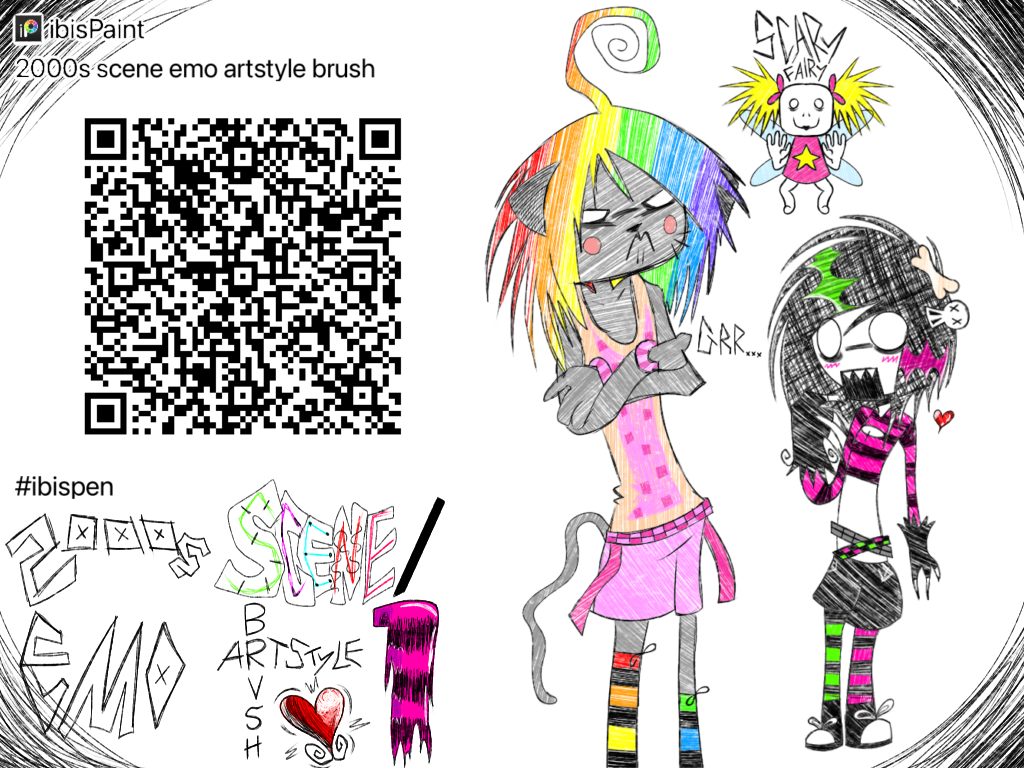 2000s scene emo artstyle brush - ibisPaint