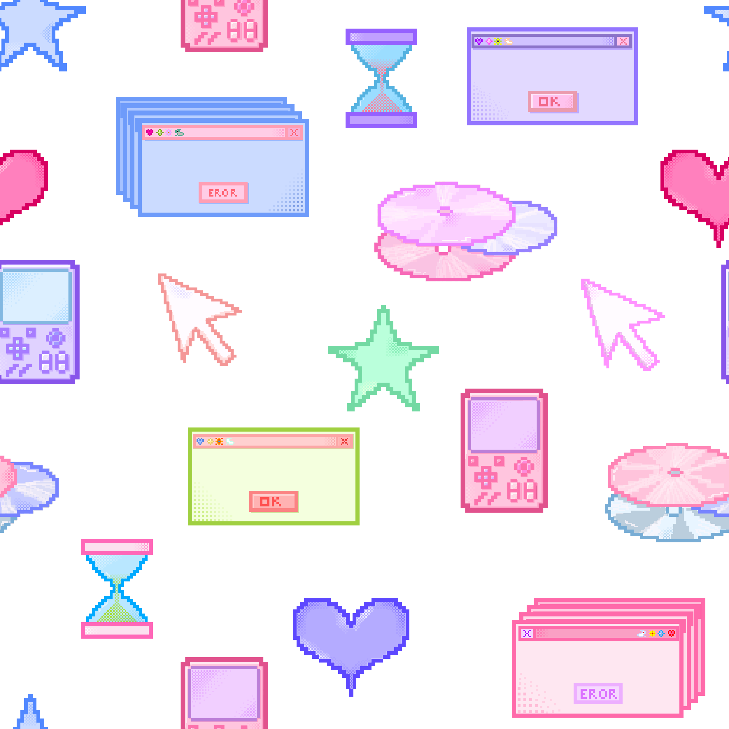 y2k themed pattern pixel 2 - ibisPaint