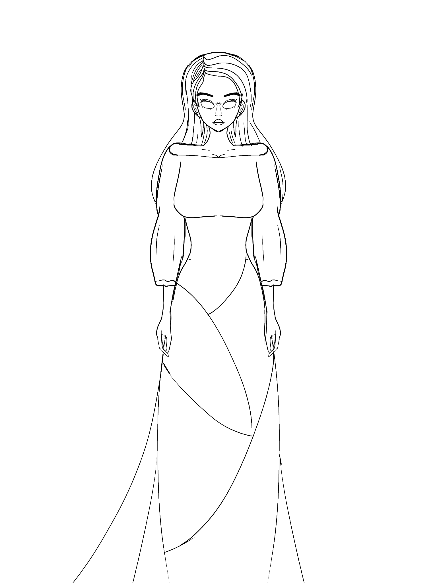 The beautiful mermaide outline - ibisPaint